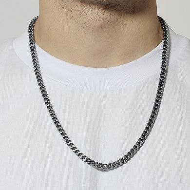 Men's Steel Nation Stainless Steel Blue Ion-Plated Franco Chain Necklace