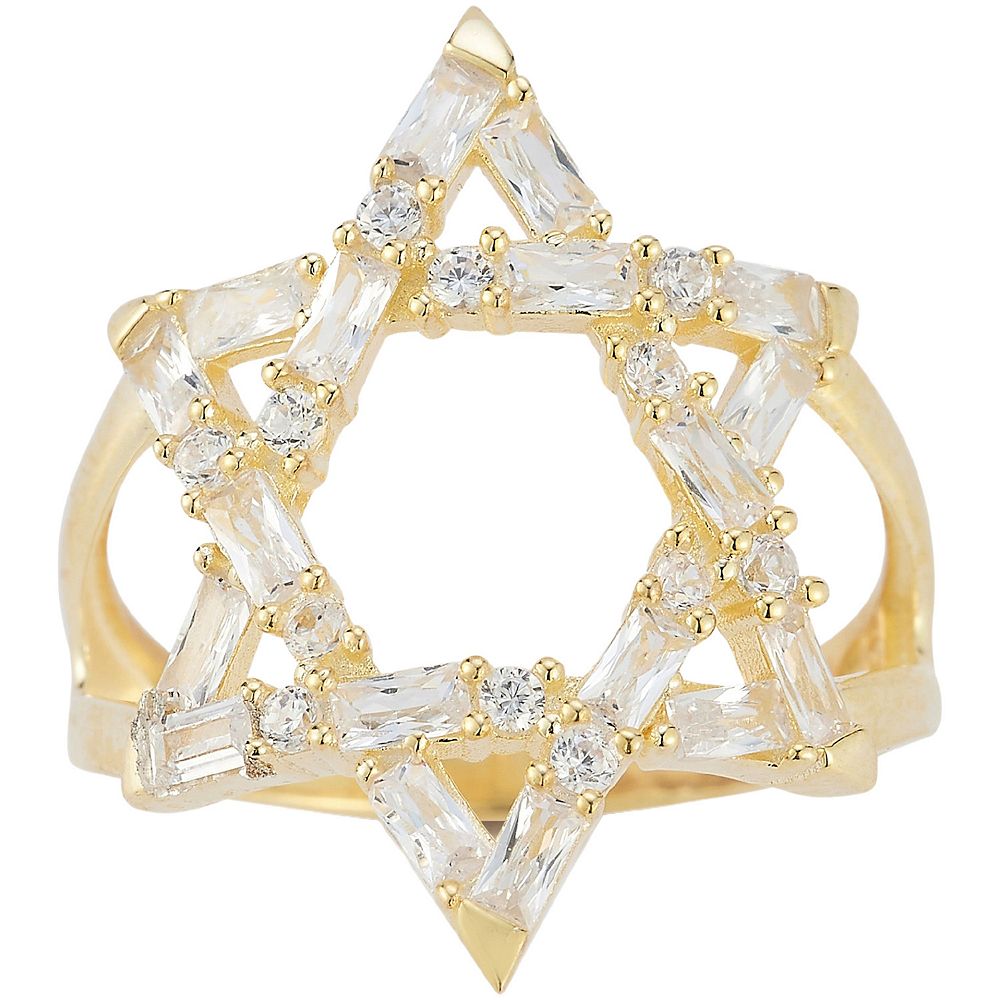 Sunkissed Sterling Cubic Zirconia Star Of David Ring