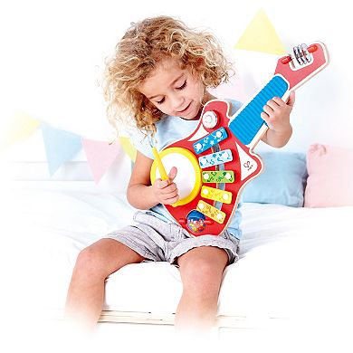 Hape: 6-In-1 Music Maker Rainbow Colors Wooden Guitar Shaped Musical Toy