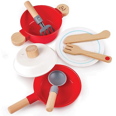 Hape: Little Chef Cook & Serve Set 8-pc. Wooden Kitchen Toy Playset