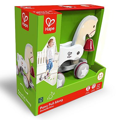 Hape: Pull Along Pony Wooden Push & String Take Along Toy