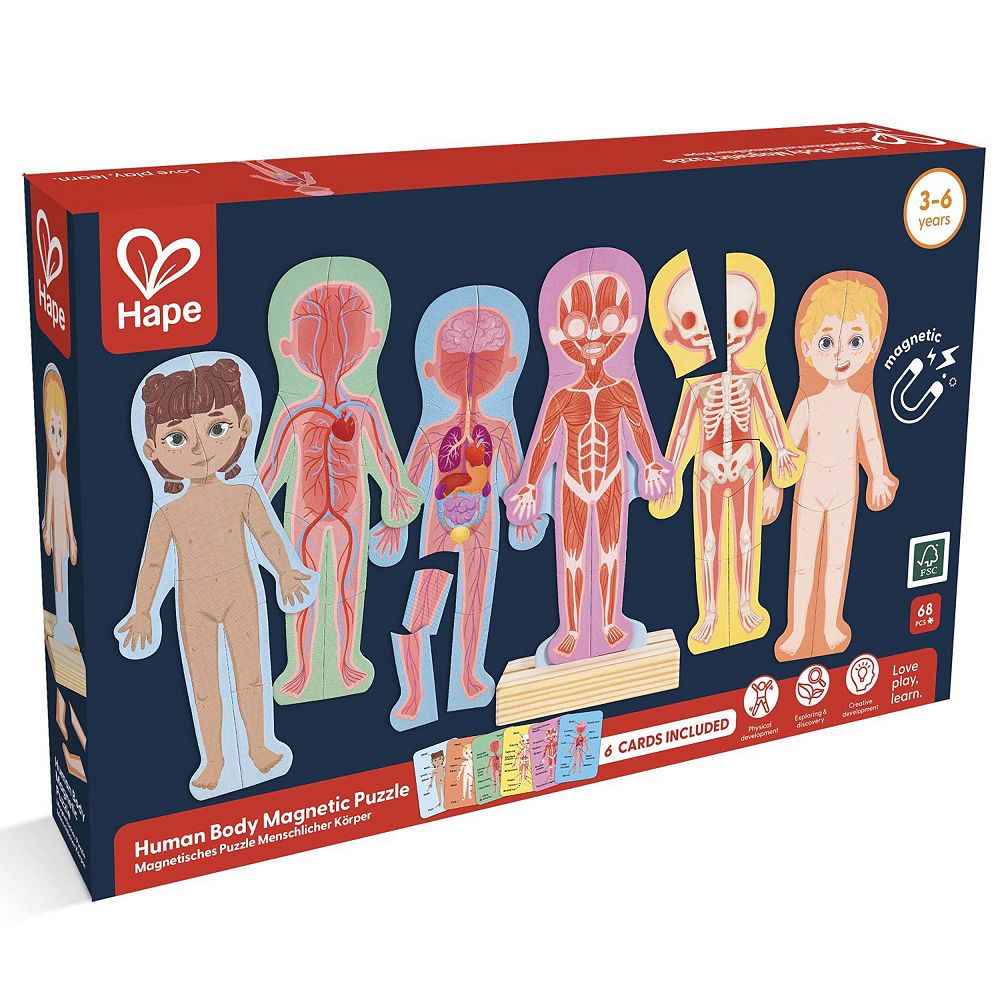 Hape: Human Body Anatomy 68-piece Magnetic Puzzle