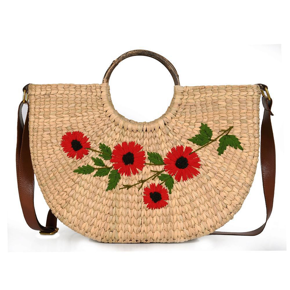Nature Nest Shopper Handwoven Embroidered Handbag