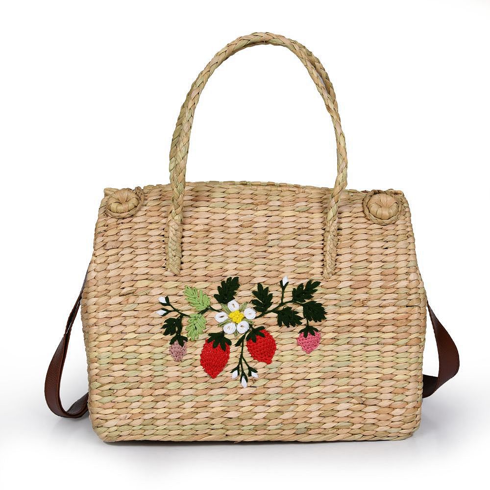 Nature Nest Shopper Handwoven Embroidered Handbag