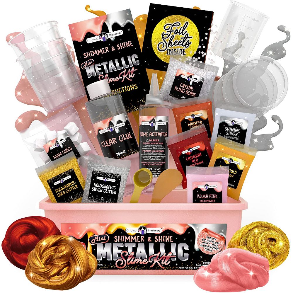 Mini Metallic Shimmer And Shine Slime Kit, Make Shimmery Slime Creations