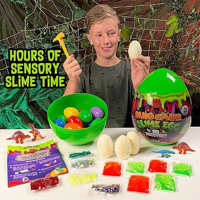 Dinosaur Egg Slime Discovery with 4 Dino Cracking Eggs and 15 Plastic Eggs