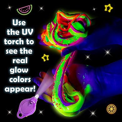 Glow In The Dark Slime Kit To Make Neon Slime, Floam And Jelly Cube Slime
