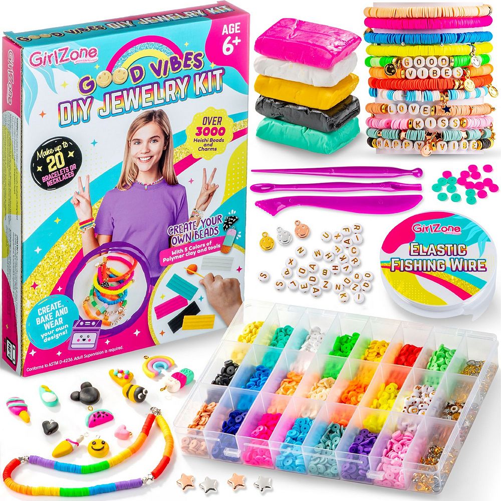 Good Vibes Diy Jewelry Kit, Girls Jewelry Making Kit With Beads