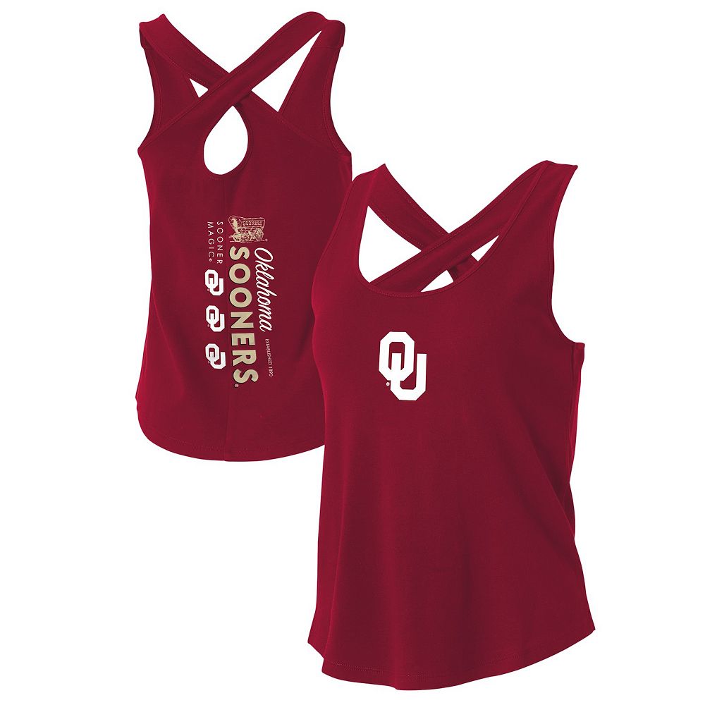 Women's WEAR by Erin Andrews NCAA Oklahoma Sooners Cross Back Tank Top