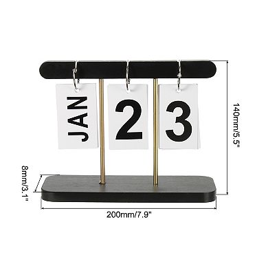Wooden Flip Calendar Turn Page Month Date Display For Desk Office