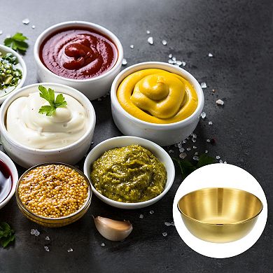 Stainless Steel Dishes, 4pcs Metal Bowls Condiment Cups