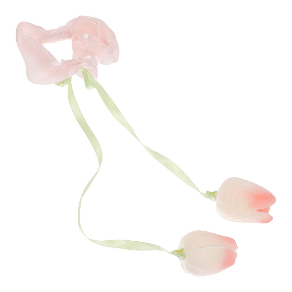 Fashion Elegant Tulip Flower Hair Ties for Women Pink 1 Pcs