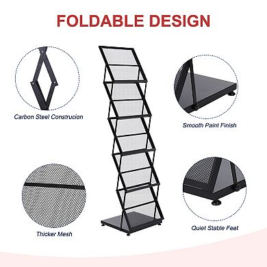 Magazine Display Racks 5 Layers Brochure Stand Catalog Literature Rack ...