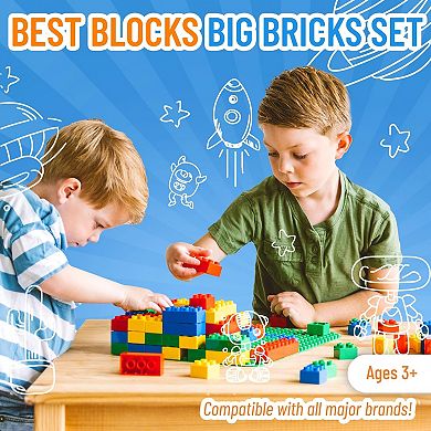 Big Blocks Set, Classic Colors, 108 Pieces, Ages 3+