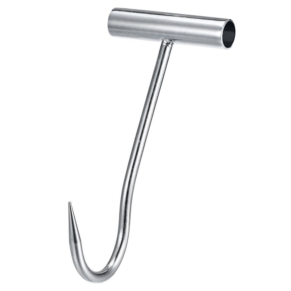 8" T-Handle Meat Boning Hook, Galvanized Curved T Hooks 1Pcs Silver Tone