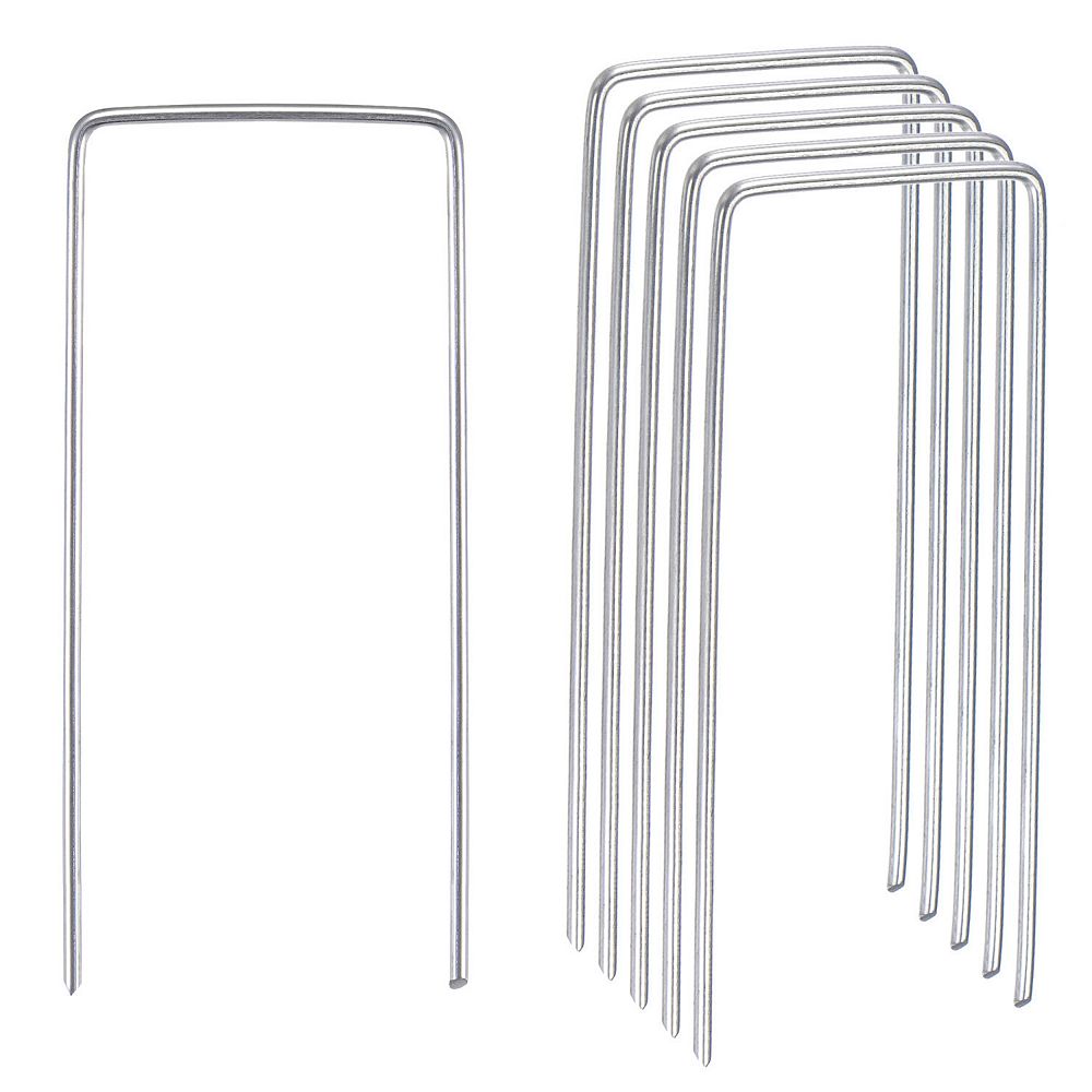 Garden Stakes Pins U Shape 4" L X 0.08" Dia., Galvanized Landscape ...
