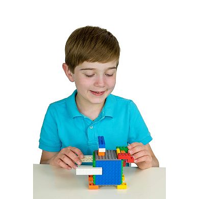 Classic Mini Cube Building Set - 14 Pieces - Blue, Green, And Gray