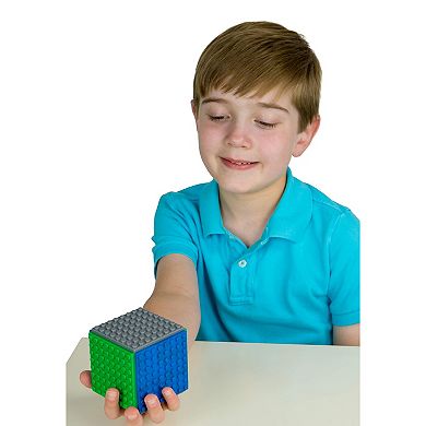 Classic Mini Cube Building Set - 14 Pieces - Blue, Green, And Gray