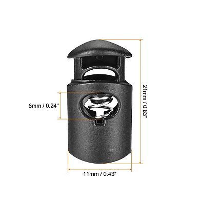 Plastic Cord Locks, 6mm Dia Spring Rope End Stop Toggle Stoppers For ...