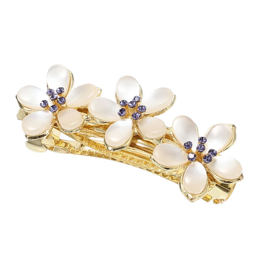 Vintage Rhinestone Hair Barrettes, Flower Hairpin, French Faux Crystal ...