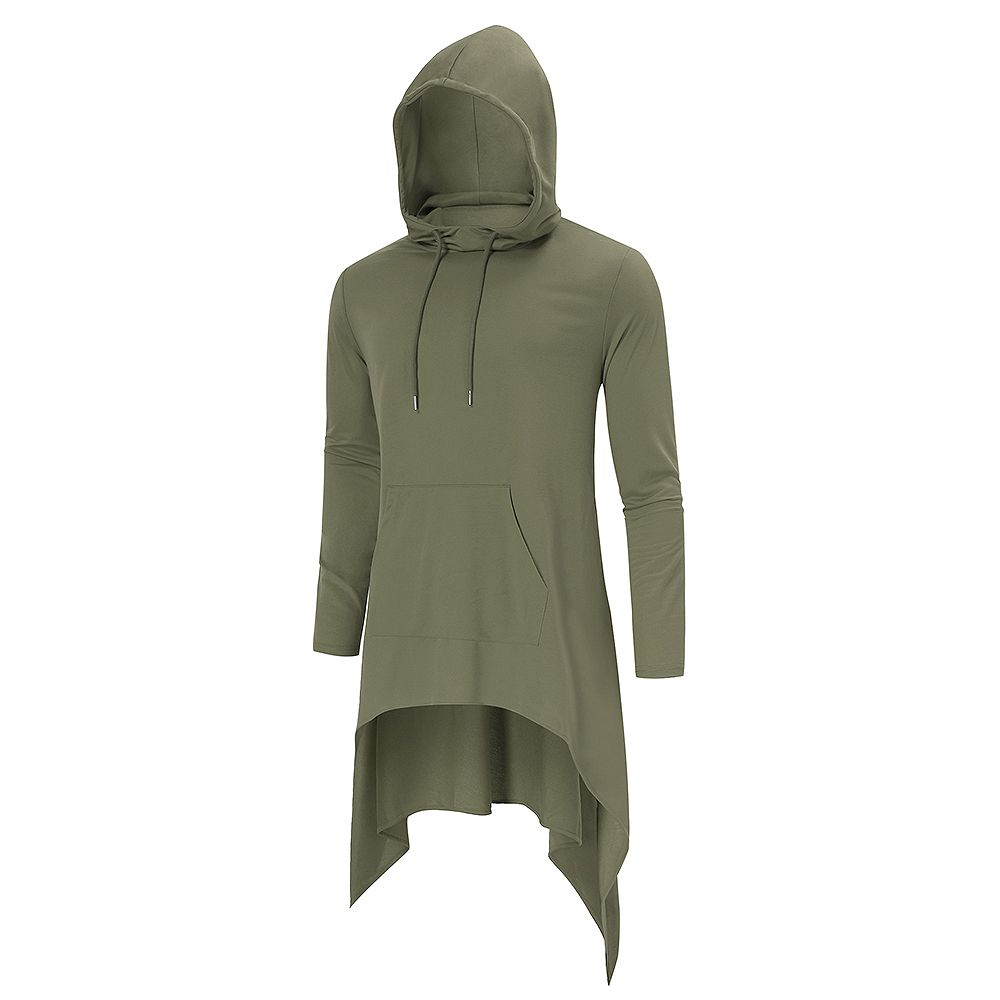 Men's Hooded Cloak Casual Long Pullover Hoodie Cape Hip Hop Sweatshirt ...