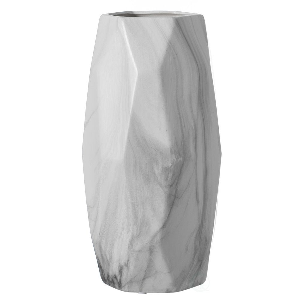 Contemporary Ceramic Marble Look Design Table Vase Geometric Flower ...