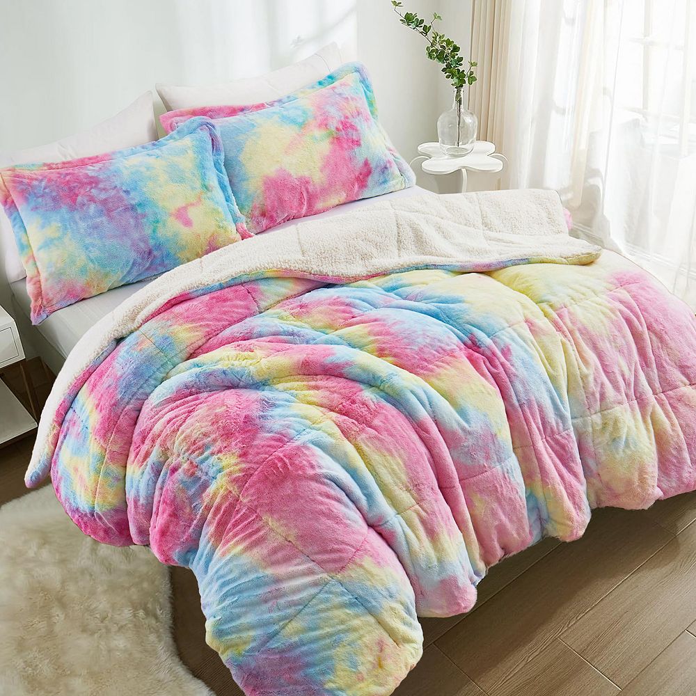 Unikome Faux Fur Plush Winter 3-piece Bedding Set Ultra-soft And ...