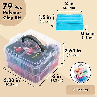 79 Piece Polymer Clay Starter Kit, Oven Bake Modeling Clay With ...