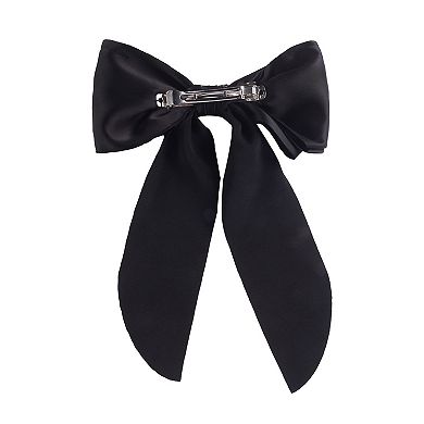 Emberly Black Fabric Bow Hair Barrette