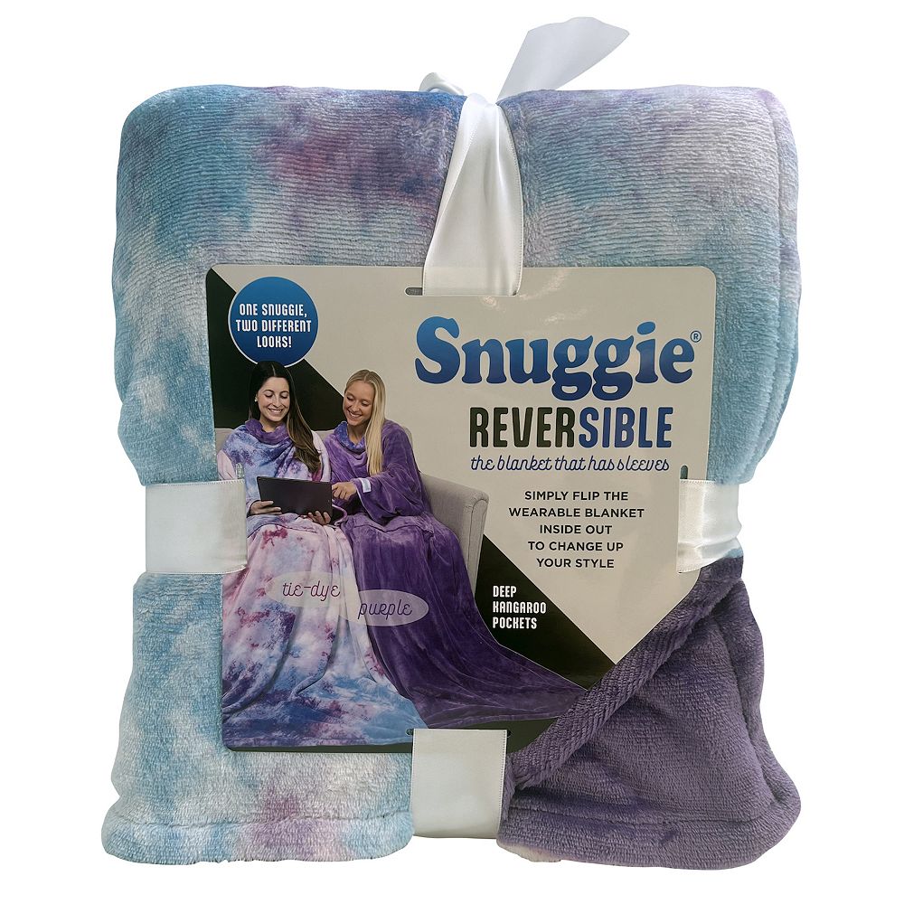 Snuggie Reversible Grey Plaid Wearable Blanket