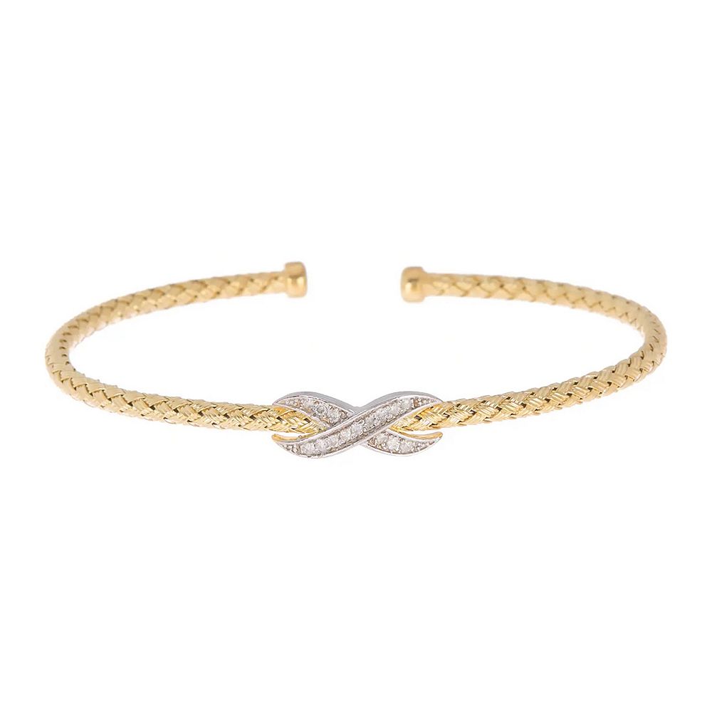 Meshmerise Sterling Silver 1/6 Carat T.W. Diamond Infinity Sign Bracelet