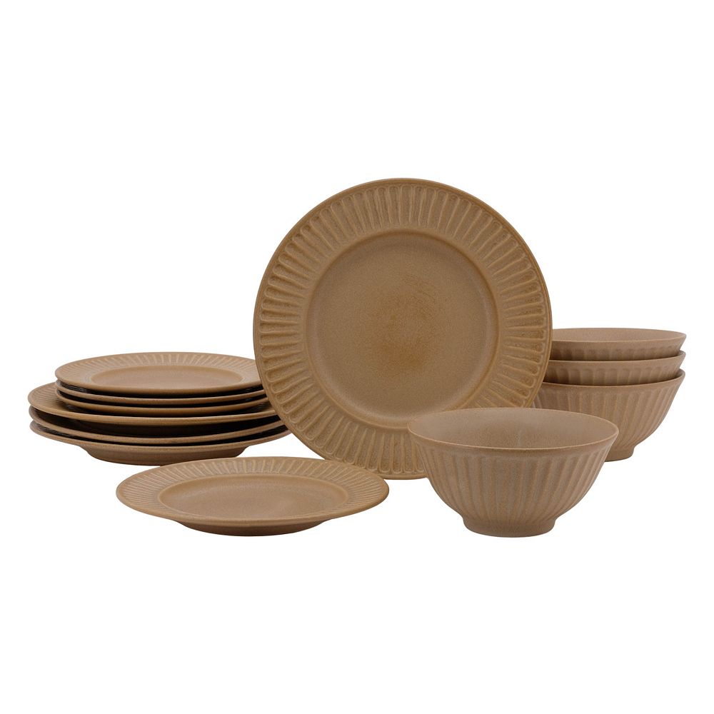 Mingle & Co. Fluted Rim 12-pc. Dinnerware Set