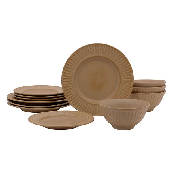 Mingle & Co. Fluted Rim 12-pc. Dinnerware Set