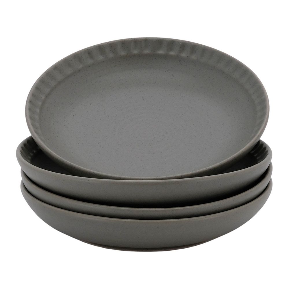 Mingle & Co. Sawyer Carve Deep Plate Set of 4