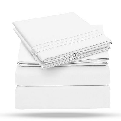 Leluxe Home 4 Piece Extra Deep Pocket Sheet Set Cooling Wrinkle Free Bed Sheets