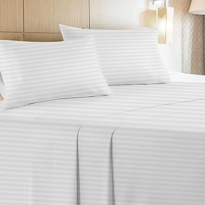 Leluxe Home 6 Piece Sheet Set Extra Deep Pocket Striped Extra Soft Cooling Wrinkle Free Bed Sheets