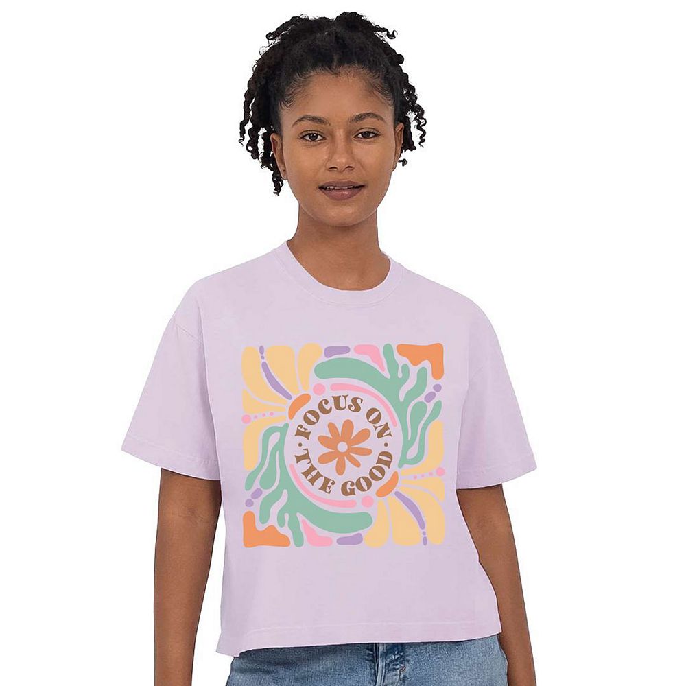 Boho Focus On The Good Relaxed Fit Cropped Tee