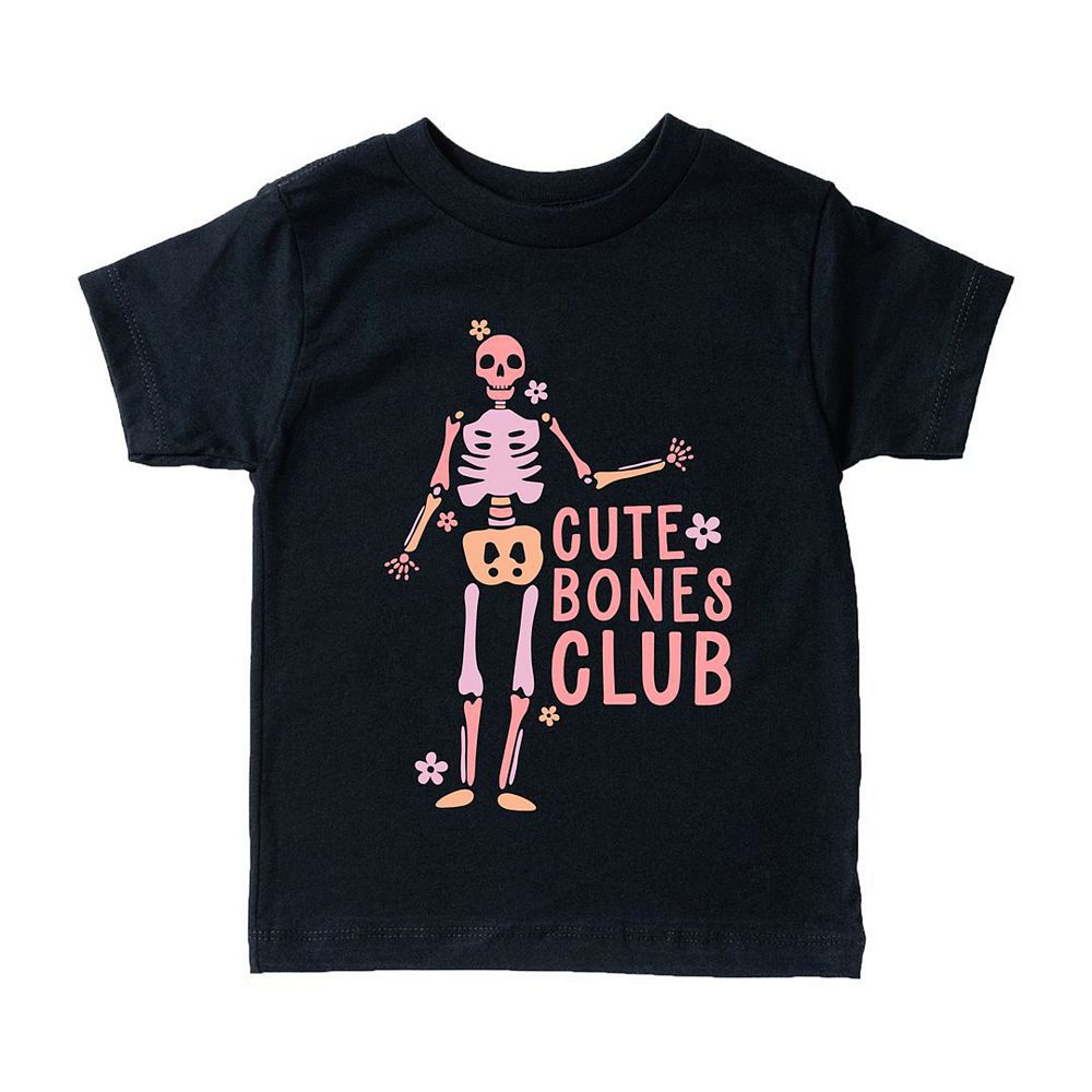 Cute Bones Club Toddler Short Sleeve Graphic Tee