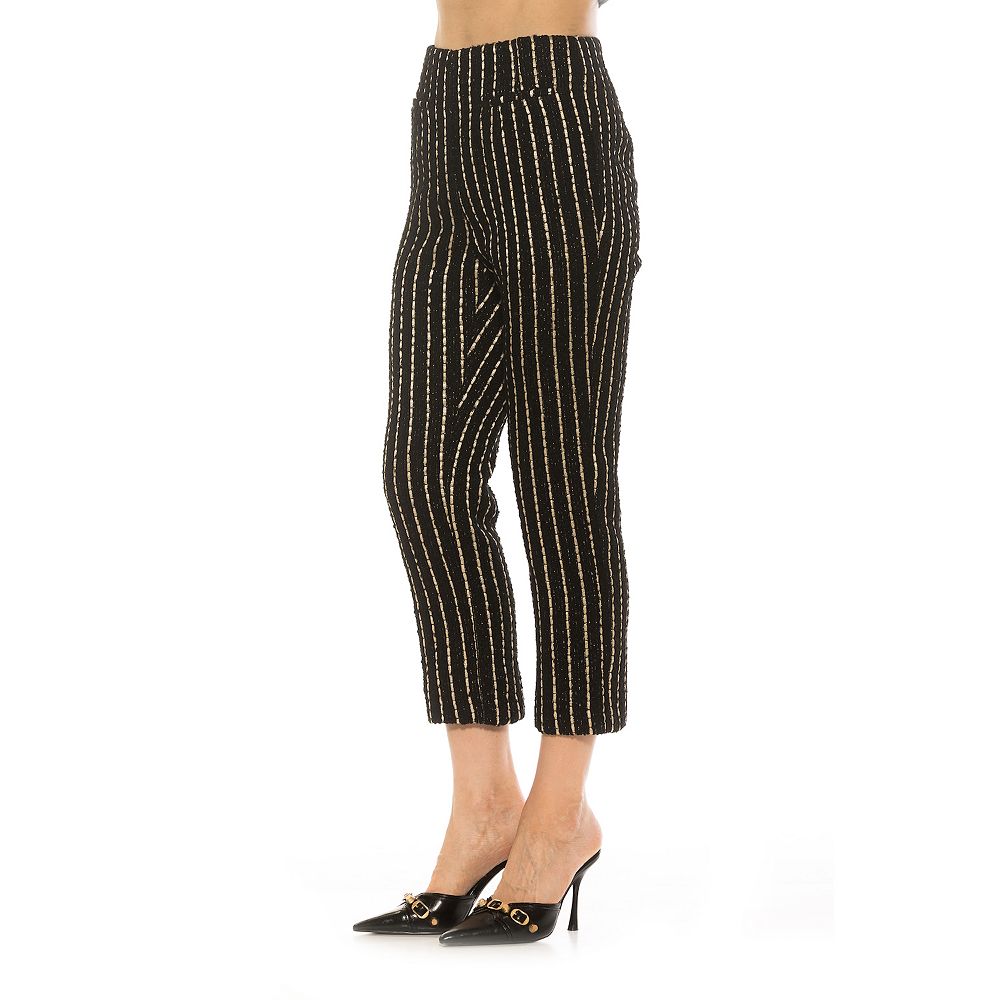 Women's ALEXIA ADMOR Clio Stripe Pants with Contrast Welt Pocket Detail