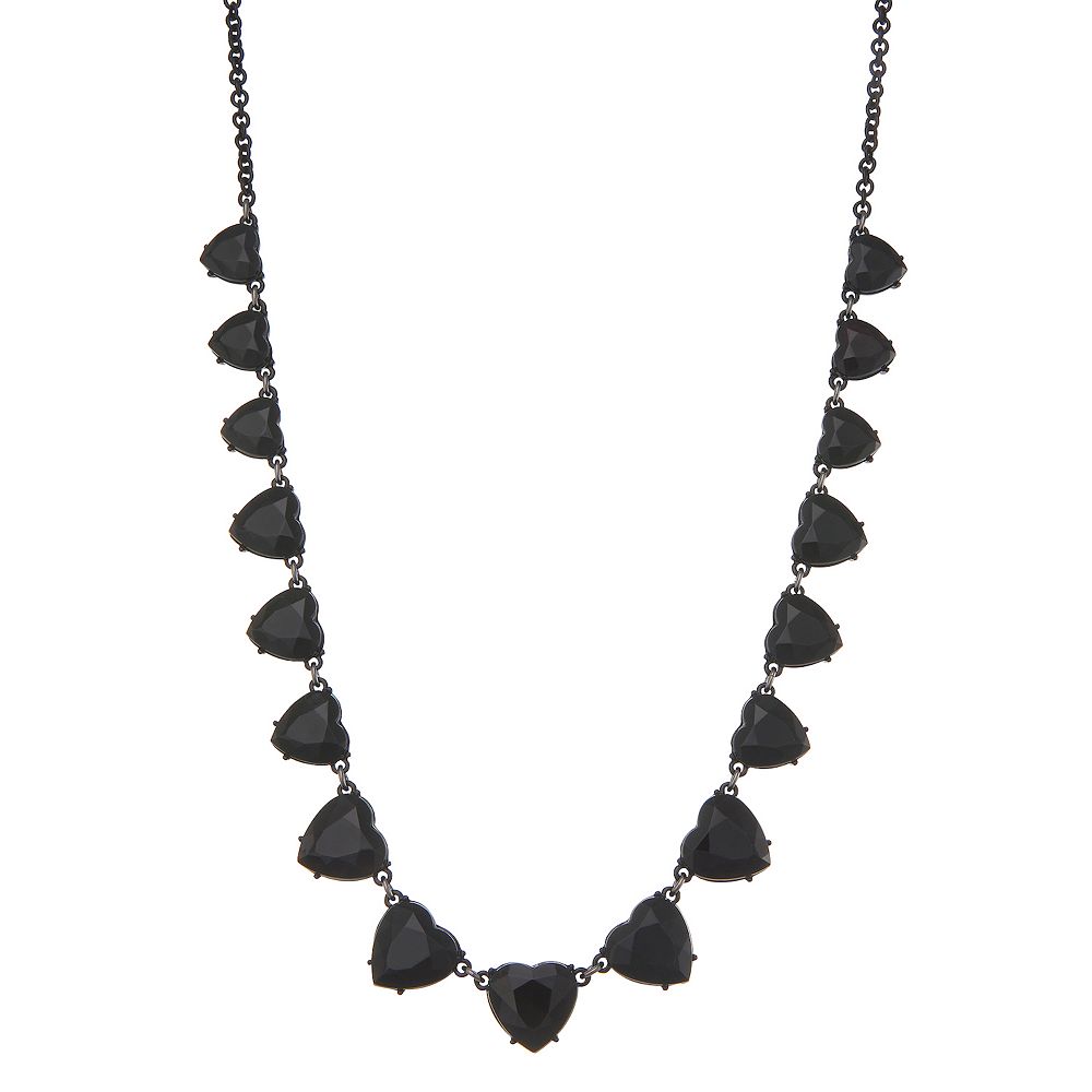 Simply Vera Vera Wang Jet Tone Heart Collar Necklace