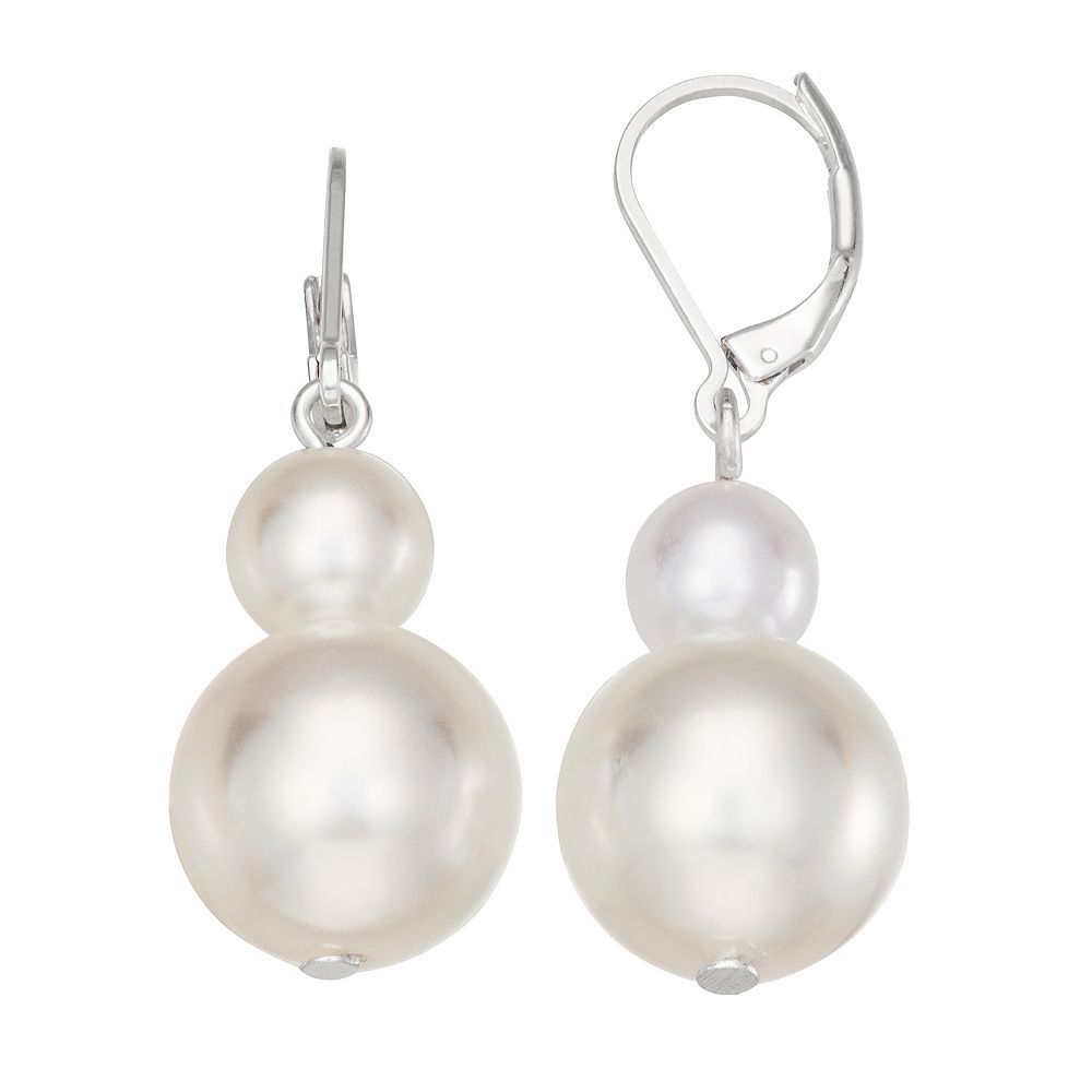 You're Invited Silver Simulated Pearl Drop Earrings