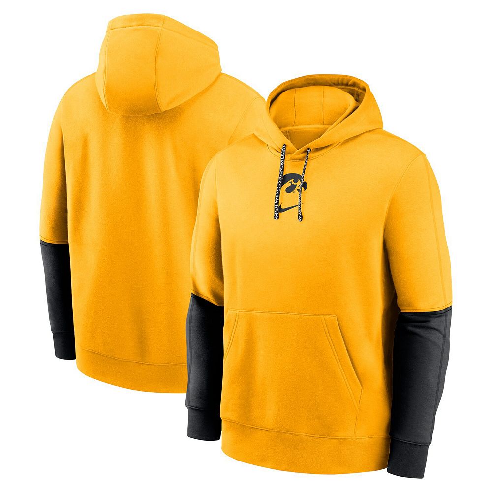 Men S Nike Gold Black Iowa Hawkeyes 2024 Sideline Club Pullover Hoodie