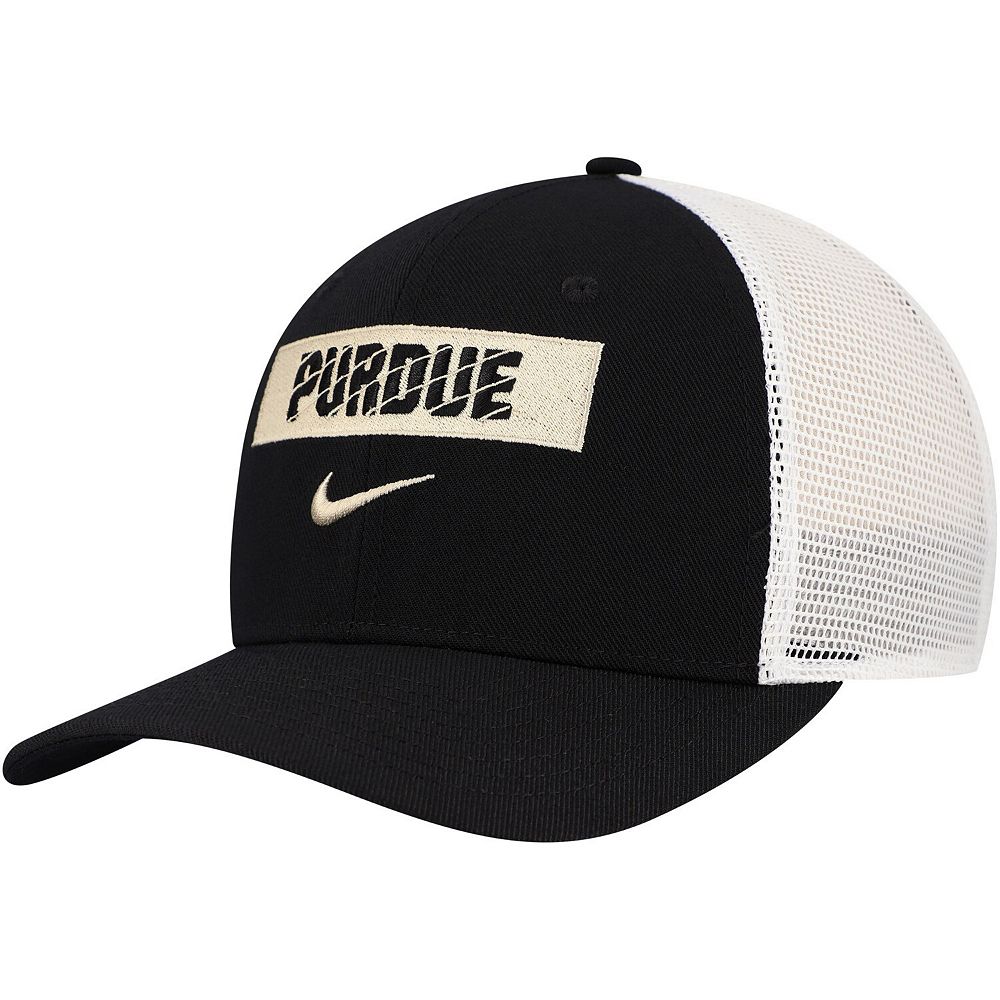 Men's Nike Black Purdue Boilermakers 2024/25 Sideline Rise Trucker ...