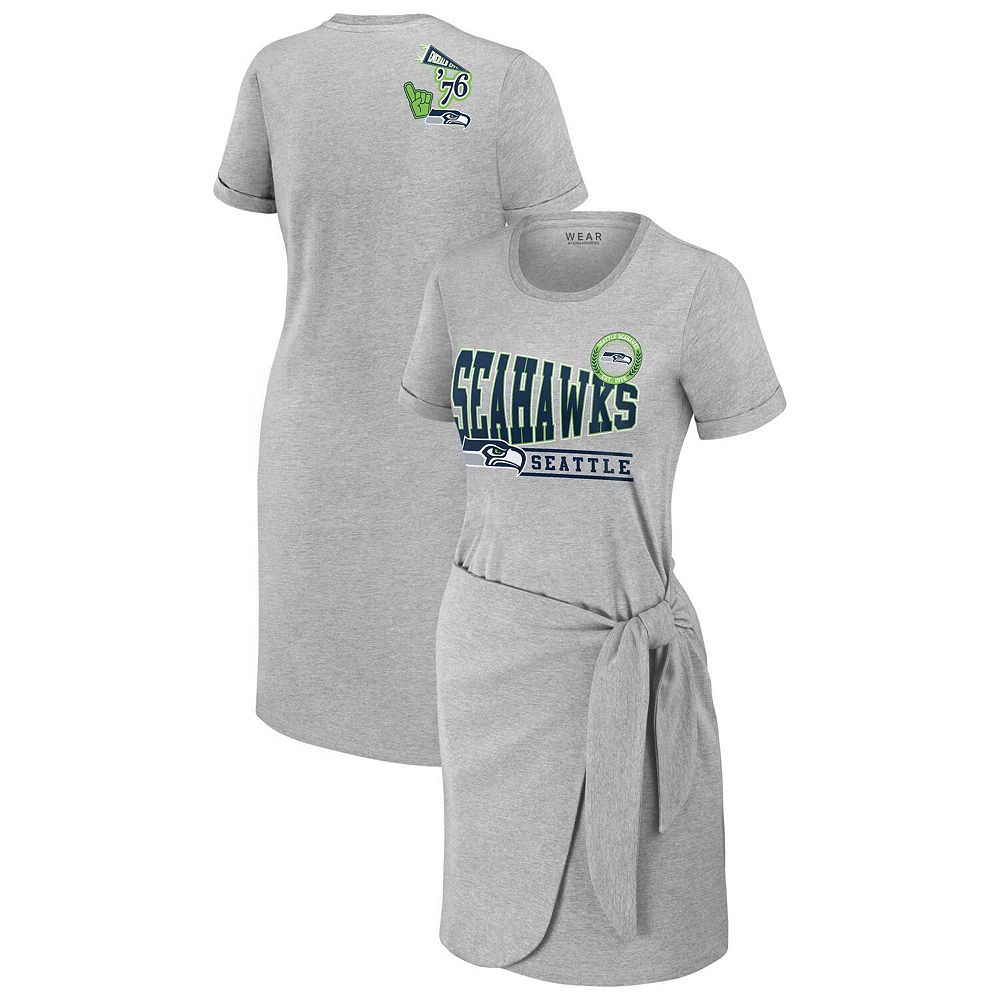 Women's WEAR by Erin Andrews Heather Gray Seattle Seahawks Knotted T ...