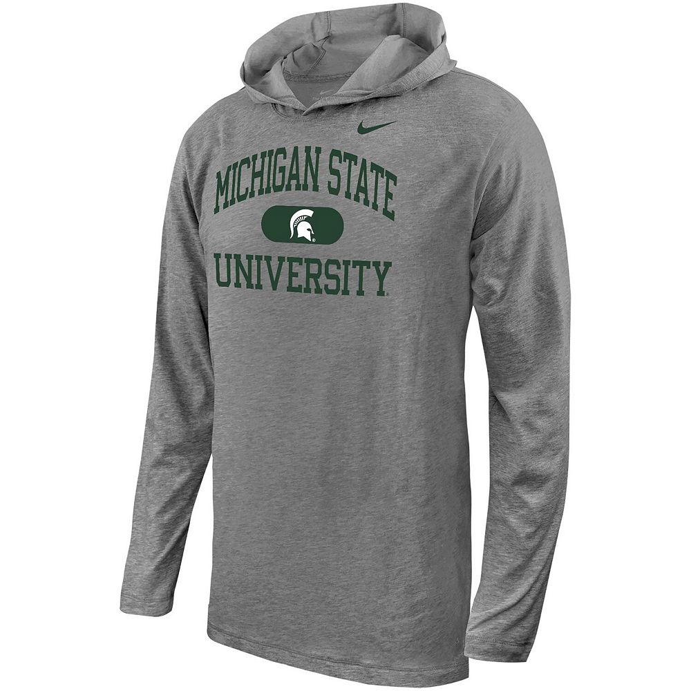 Youth Nike Gray Michigan State Spartans Stacked Logo Hoodie Long Sleeve ...