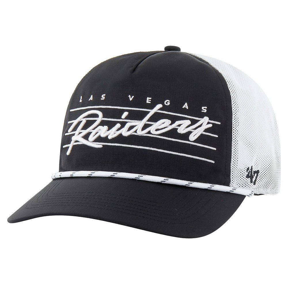 Men's '47 Black/White Las Vegas Raiders Downburst Relaxed Hitch Trucker ...