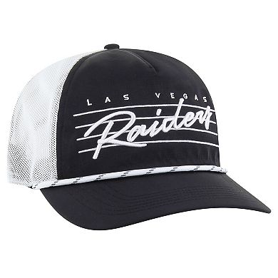 Men's '47 Black/White Las Vegas Raiders Downburst Relaxed Hitch Trucker ...