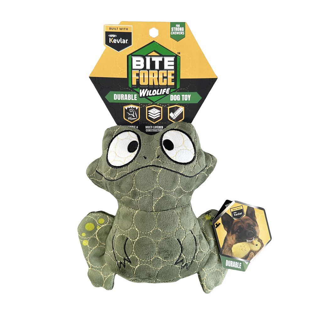 Bite Force Durable Plush Frog Dog Toy