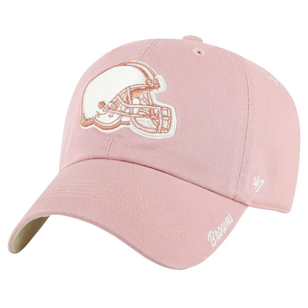 Women's '47 Pink Cleveland Browns Ballpark Cheer Dusty Rose Clean Up ...