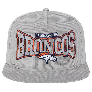 Men's New Era Gray Denver Broncos Corduroy Golfer Adjustable Hat